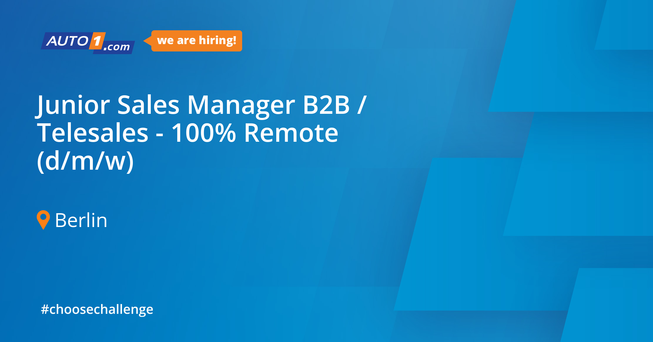 Junior Sales Manager B2B / Telesales - 100% Remote (d/m/w) | AUTO1 ...